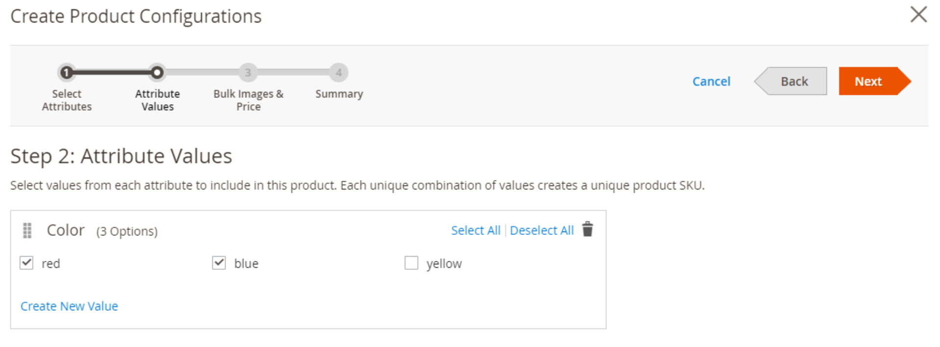 Magento 2 Create Product Configurations Menu Bcs Engineering