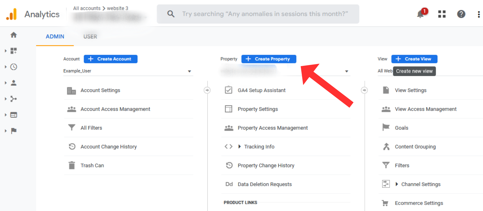 GA4 Create Property - BCS Engineering